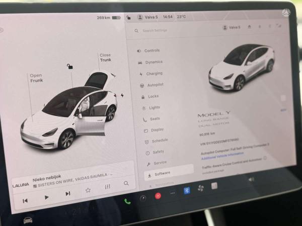 White Tesla Model Y 2021 in Gargzdai, with an engine capacity of 0.00 L and mileage of 91 thousand km for 28900 €, photo 2 on AUTOMOTO.COM.LV