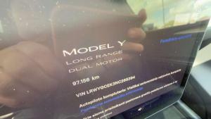 White Tesla Model Y 2022 in Siauliai, with an engine capacity of 0.00 L and mileage of 97 thousand km for 25350 €, photo 14 on AUTOMOTO.COM.LV