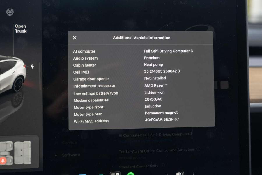 Balts Tesla Model Y 2022 Viļņa, ar dzinēja tilpumu 0.00 L un nobraukumu 53 tūkst. km par 34000 €, foto 25 vietnē AUTOMOTO.COM.LV