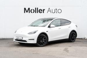 White Tesla Model Y 2022 in Riga, with an engine capacity of 0.00 L and mileage of 98 thousand km for 38900 €, photo  on AUTOMOTO.COM.LV