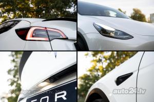 White Tesla Model Y 2022 in Tallinn, with an engine capacity of 0.00 L and mileage of 43 thousand km for 41000 €, photo 21 on AUTOMOTO.COM.LV