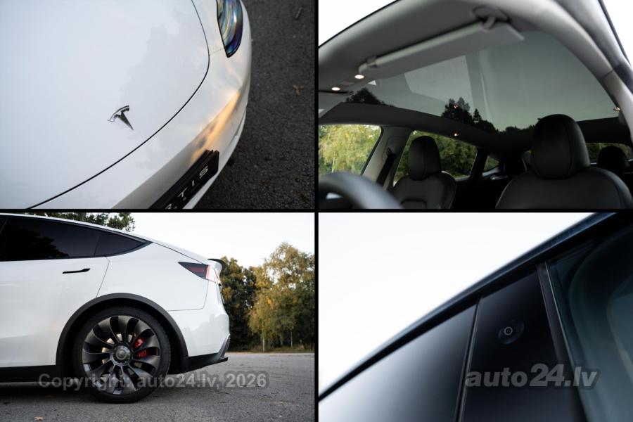 White Tesla Model Y 2022 in Tallinn, with an engine capacity of 0.00 L and mileage of 43 thousand km for 41000 €, photo 22 on AUTOMOTO.COM.LV