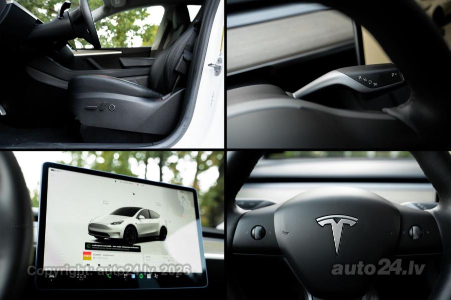 White Tesla Model Y 2022 in Tallinn, with an engine capacity of 0.00 L and mileage of 43 thousand km for 41000 €, photo 23 on AUTOMOTO.COM.LV