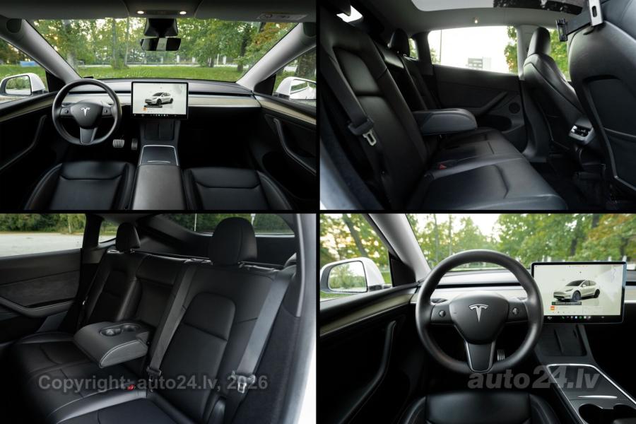 White Tesla Model Y 2022 in Tallinn, with an engine capacity of 0.00 L and mileage of 43 thousand km for 41000 €, photo 24 on AUTOMOTO.COM.LV