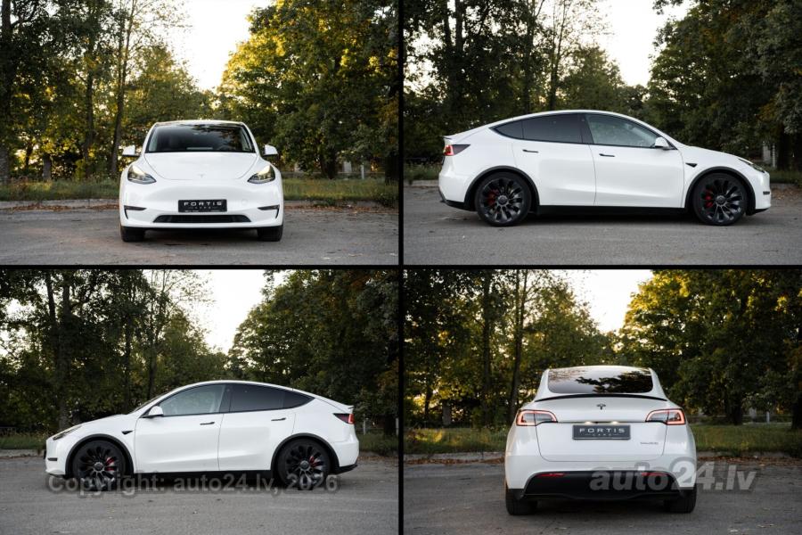 White Tesla Model Y 2022 in Tallinn, with an engine capacity of 0.00 L and mileage of 43 thousand km for 41000 €, photo 25 on AUTOMOTO.COM.LV