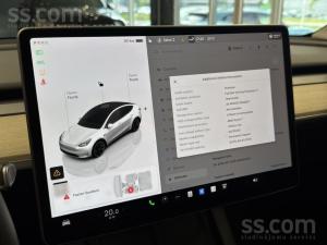 White Tesla Model Y 2023 in Riga, with an engine capacity of 0.00 L and mileage of 77 thousand km for 31990 €, photo 20 on AUTOMOTO.COM.LV