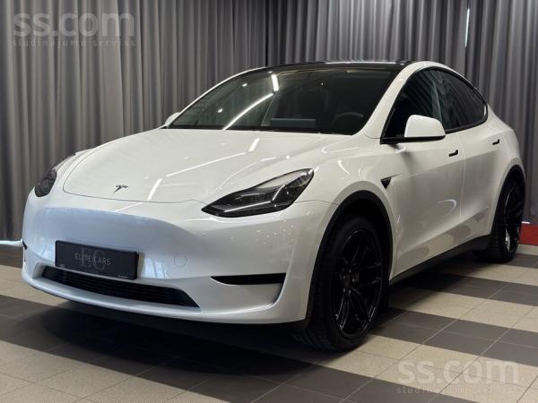 Белый Тесла Модель Y 2023 в Рига, объемом двигателя 0.00 л и пробегом 77 тыс. км за 31990 €, фото 1 на AUTOMOTO.COM.LV