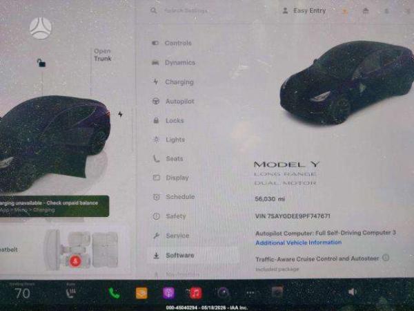 Balts Tesla Model Y 2023 Klaipėda, ar dzinēja tilpumu 0.00 L un nobraukumu 56 tūkst. km par 12600 €, foto 7 vietnē AUTOMOTO.COM.LV