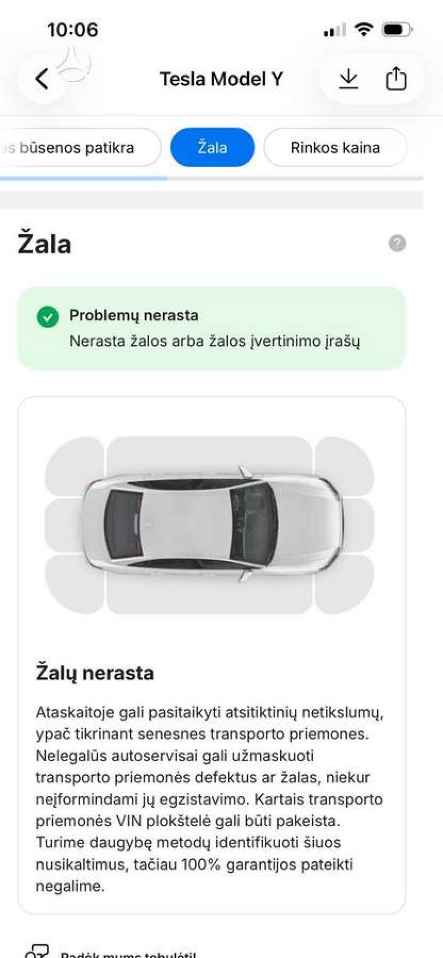 White Tesla Model Y 2023 in Vilnius, with an engine capacity of 0.00 L and mileage of 276 thousand km for 21900 €, photo 18 on AUTOMOTO.COM.LV