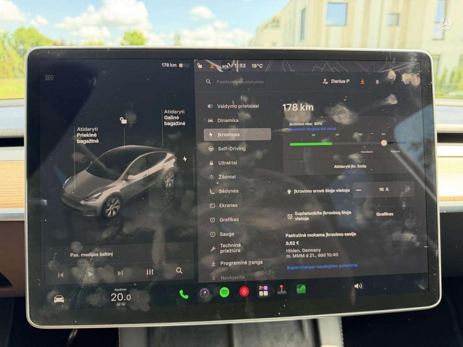 White Tesla Model Y 2023 in Kaunas, with an engine capacity of 0.00 L and mileage of 52 thousand km for 37700 €, photo 23 on AUTOMOTO.COM.LV