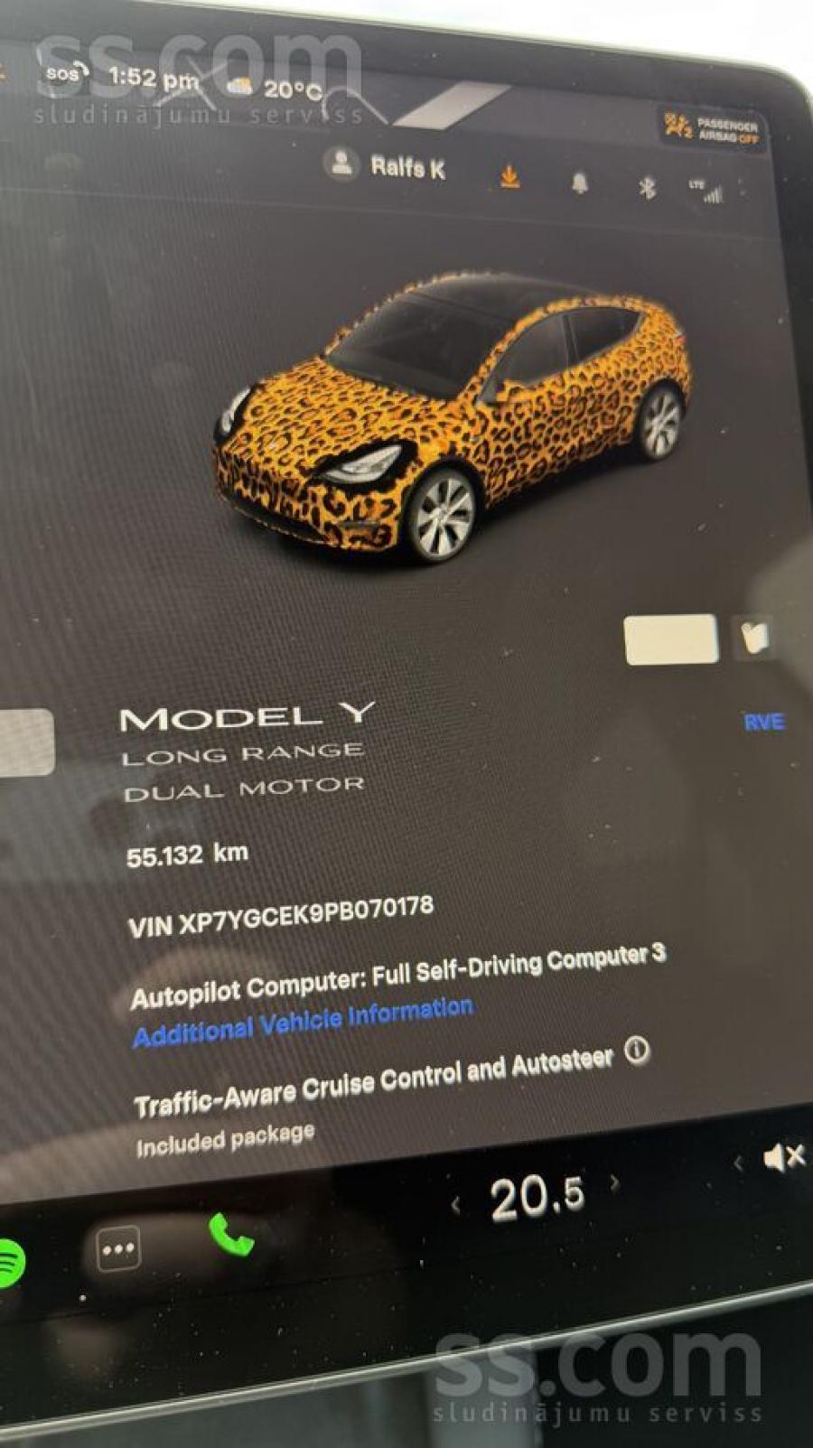 Balts Tesla Model Y 2023 Rīga, ar dzinēja tilpumu 0.00 L un nobraukumu 55 tūkst. km par 35000 €, foto 6 vietnē AUTOMOTO.COM.LV