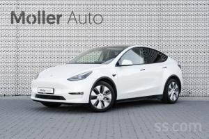 White Tesla Model Y 2023 in Riga, with an engine capacity of 0.00 L and mileage of 78 thousand km for 41200 €, photo  on AUTOMOTO.COM.LV