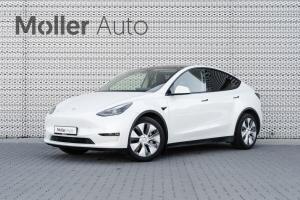 White Tesla Model Y 2023 in Marupe, with an engine capacity of 0.00 L and mileage of 78 thousand km for 41200 €, photo  on AUTOMOTO.COM.LV