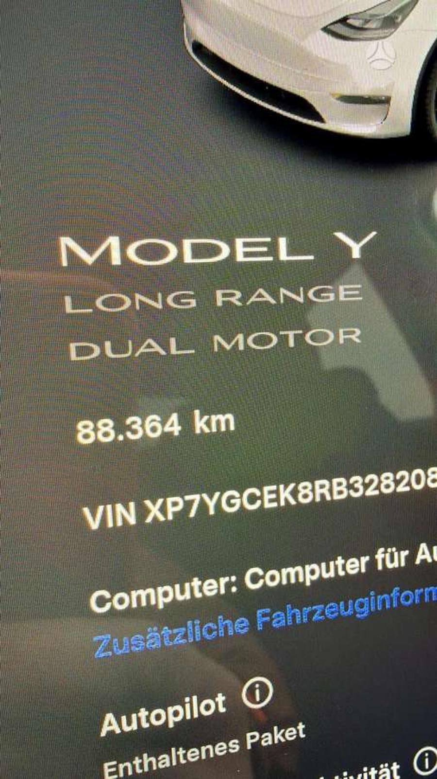 Balts Tesla Model Y 2024 Šauļi, ar dzinēja tilpumu 0.00 L un nobraukumu 88 tūkst. km par 29400 €, foto 15 vietnē AUTOMOTO.COM.LV