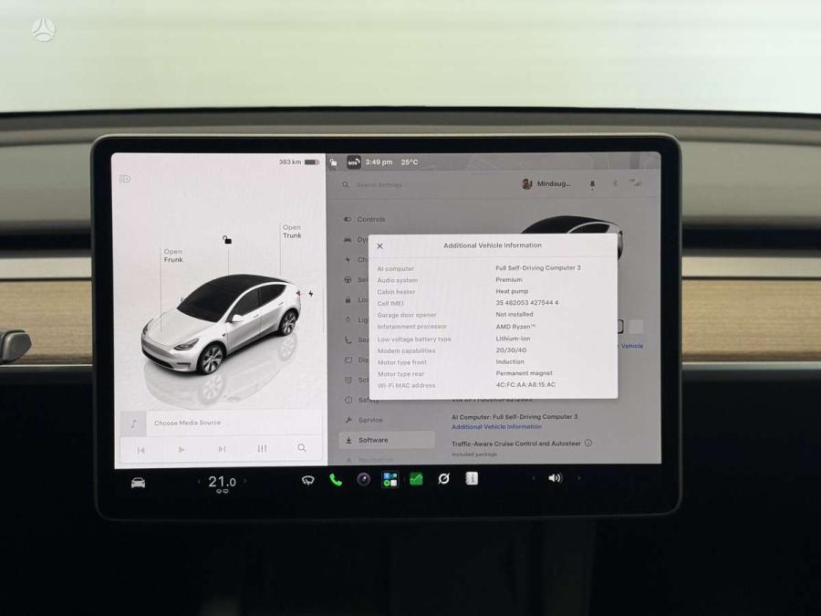 Balts Tesla Model Y 2024 Viļņa, ar dzinēja tilpumu 0.00 L un nobraukumu 66 tūkst. km par 33950 €, foto 17 vietnē AUTOMOTO.COM.LV