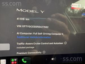 Balts Tesla Model Y 2024 Rīga, ar dzinēja tilpumu 0.00 L un nobraukumu 41 tūkst. km par 34000 €, foto 10 vietnē AUTOMOTO.COM.LV
