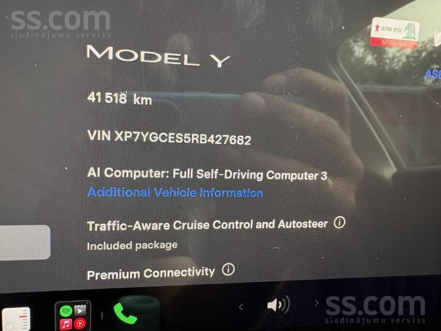 Balts Tesla Model Y 2024 Rīga, ar dzinēja tilpumu 0.00 L un nobraukumu 41 tūkst. km par 34000 €, foto 10 vietnē AUTOMOTO.COM.LV