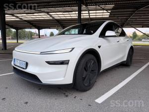 White Tesla Model Y 2025 in Riga, with an engine capacity of 0.00 L and mileage of 22 thousand km for 47500 €, photo  on AUTOMOTO.COM.LV