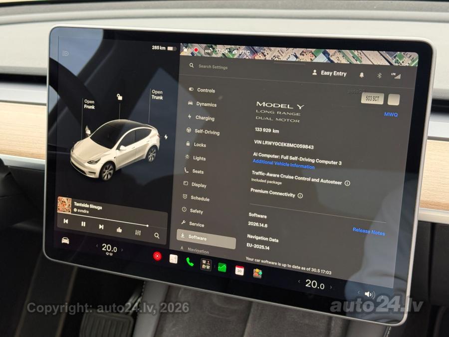 Balts Tesla Model Y 2021 Tallina, ar dzinēja tilpumu 0.00 L un nobraukumu 133 tūkst. km par 28999 €, foto 13 vietnē AUTOMOTO.COM.LV