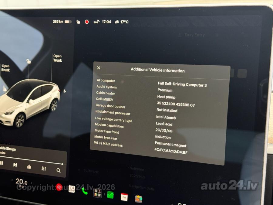 Balts Tesla Model Y 2021 Tallina, ar dzinēja tilpumu 0.00 L un nobraukumu 133 tūkst. km par 28999 €, foto 14 vietnē AUTOMOTO.COM.LV