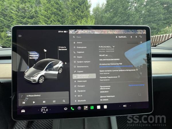 White Tesla Model Y 2021 in Riga, with an engine capacity of 0.00 L and mileage of 193 thousand km for 26000 €, photo 6 on AUTOMOTO.COM.LV