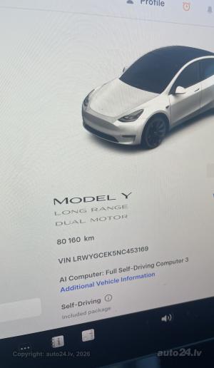 Balts Tesla Model Y 2022 Tallina, ar dzinēja tilpumu 0.00 L un nobraukumu 80 tūkst. km par 32500 €, foto 11 vietnē AUTOMOTO.COM.LV