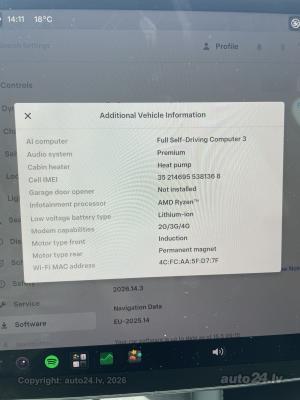 Balts Tesla Model Y 2022 Tallina, ar dzinēja tilpumu 0.00 L un nobraukumu 80 tūkst. km par 32500 €, foto 13 vietnē AUTOMOTO.COM.LV
