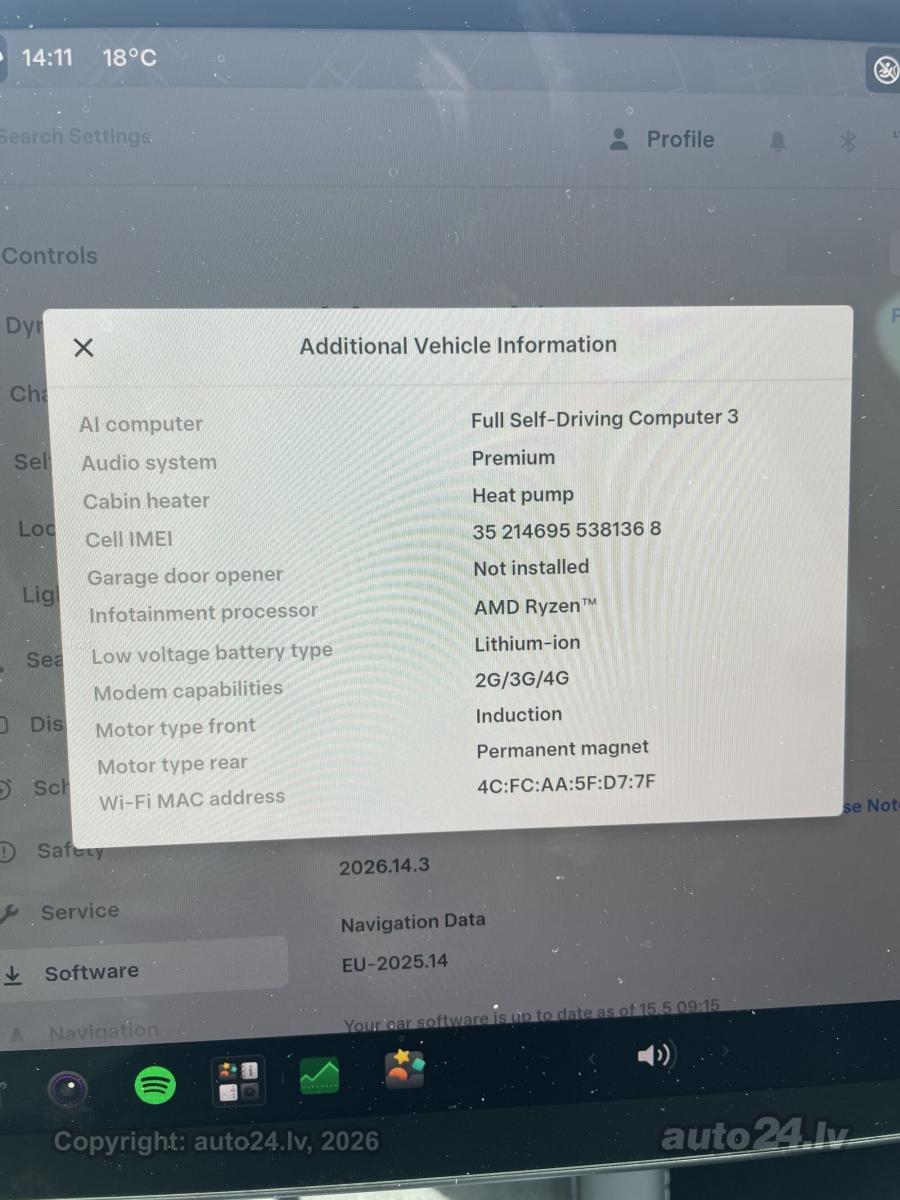 Balts Tesla Model Y 2022 Tallina, ar dzinēja tilpumu 0.00 L un nobraukumu 80 tūkst. km par 32500 €, foto 13 vietnē AUTOMOTO.COM.LV