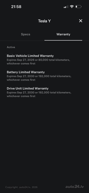 White Tesla Model Y 2022 in Tallinn, with an engine capacity of 0.00 L and mileage of 57 thousand km for 35490 €, photo 17 on AUTOMOTO.COM.LV