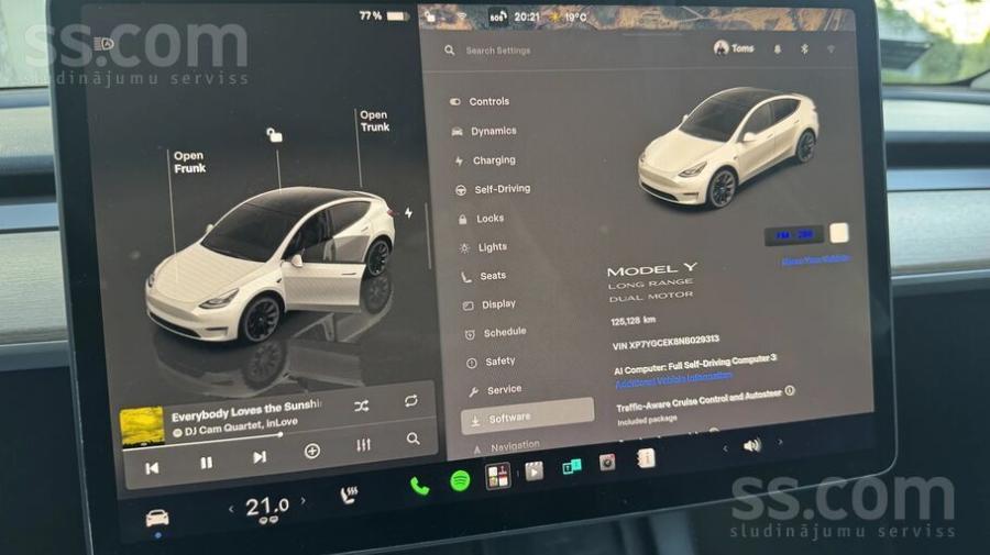 Balts Tesla Model Y 2022 Cēsis, ar dzinēja tilpumu 0.00 L un nobraukumu 124 tūkst. km par 29990 €, foto 9 vietnē AUTOMOTO.COM.LV