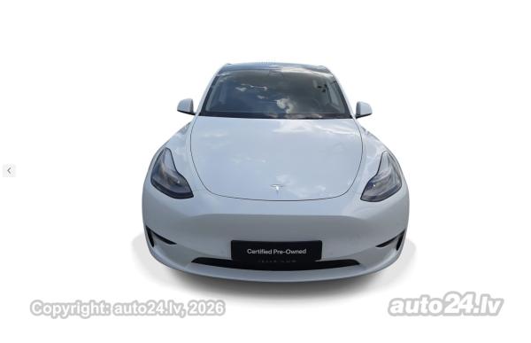 White Tesla Model Y 2023 in Tallinn, with an engine capacity of 0.00 L and mileage of 82 thousand km for 37990 €, photo 2 on AUTOMOTO.COM.LV