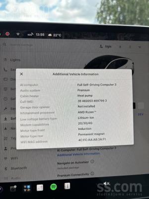 White Tesla Model Y 2023 in Riga, with an engine capacity of 0.00 L and mileage of 75 thousand km for 39400 €, photo 8 on AUTOMOTO.COM.LV