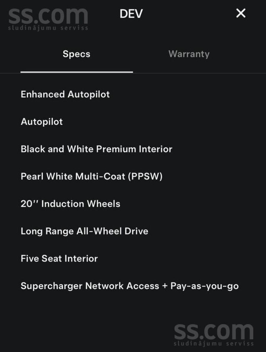 White Tesla Model Y 2023 in Riga, with an engine capacity of 0.00 L and mileage of 75 thousand km for 39400 €, photo 9 on AUTOMOTO.COM.LV