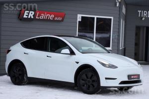 White Tesla Model Y 2025 in Tukums, with an engine capacity of 0.00 L and mileage of 10 thousand km for 33900 €, photo 5 on AUTOMOTO.COM.LV