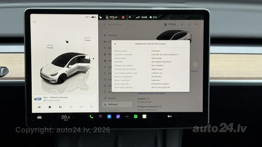 Balts Tesla Model Y 2022 Tallina, ar dzinēja tilpumu 0.00 L un nobraukumu 63 tūkst. km par 35000 €, foto 13 vietnē AUTOMOTO.COM.LV