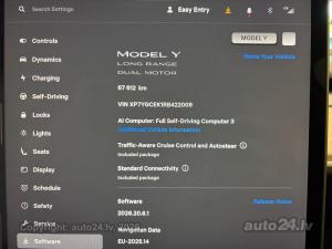 White Tesla Model Y 2024 in Tallinn, with an engine capacity of 0.00 L and mileage of 68 thousand km for 39900 €, photo 11 on AUTOMOTO.COM.LV