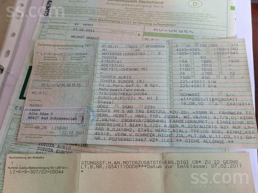 Черный Тойота Аурис 2011 в Даугавпилс, объемом двигателя 2.20 л и пробегом 276 тыс. км за 4650 €, фото 23 на AUTOMOTO.COM.LV
