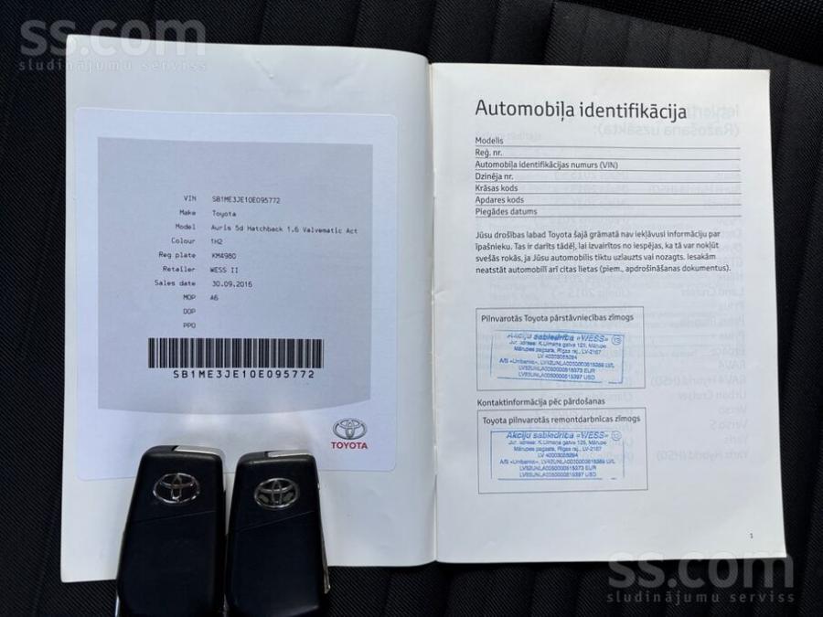 Melns Toyota Auris 2016 Rīga, ar dzinēja tilpumu 1.60 L un nobraukumu 164 tūkst. km par 8900 €, foto 24 vietnē AUTOMOTO.COM.LV