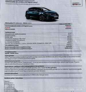 Blue Toyota Auris 2016 in Klaipeda, with an engine capacity of 1.80 L and mileage of 135 thousand km for 13900 €, photo 24 on AUTOMOTO.COM.LV