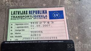 Grey Toyota Auris 2007 in Riga, with an engine capacity of 2.00 L and mileage of 317 thousand km for 1650 €, photo 29 on AUTOMOTO.COM.LV
