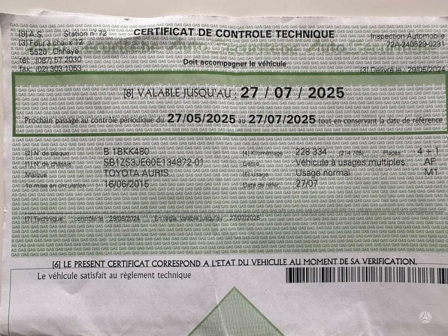 Grey Toyota Auris 2015 in Ukmerge, with an engine capacity of 1.80 L and mileage of 234 thousand km for 8250 €, photo 8 on AUTOMOTO.COM.LV