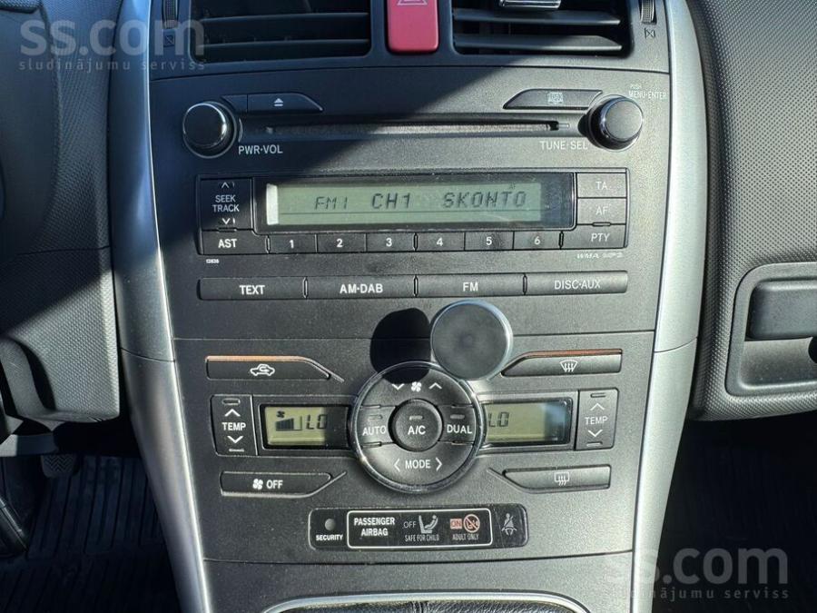 Toyota Auris 2010 in Riga, with an engine capacity of 1.60 L and mileage of 0 thousand km for 3899 €, photo 20 on AUTOMOTO.COM.LV