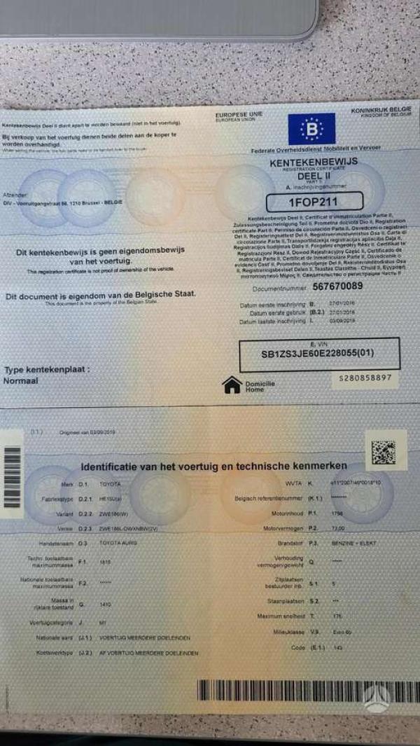 Toyota Auris 2016 Šauļi, ar dzinēja tilpumu 1.80 L un nobraukumu 265 tūkst. km par 9999 €, foto 10 vietnē AUTOMOTO.COM.LV