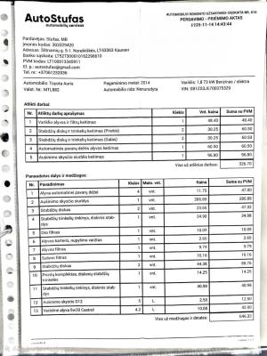 Белый Тойота Аурис 2014 в Каунас, объемом двигателя 1.80 л и пробегом 300 тыс. км за 7700 €, фото 27 на AUTOMOTO.COM.LV