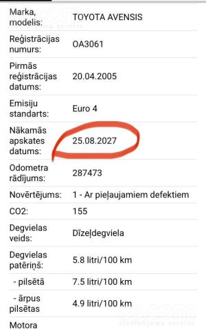 Melns Toyota Avensis 2005 Jelgava, ar dzinēja tilpumu 2.00 L un nobraukumu 287 tūkst. km par 1650 €, foto 18 vietnē AUTOMOTO.COM.LV