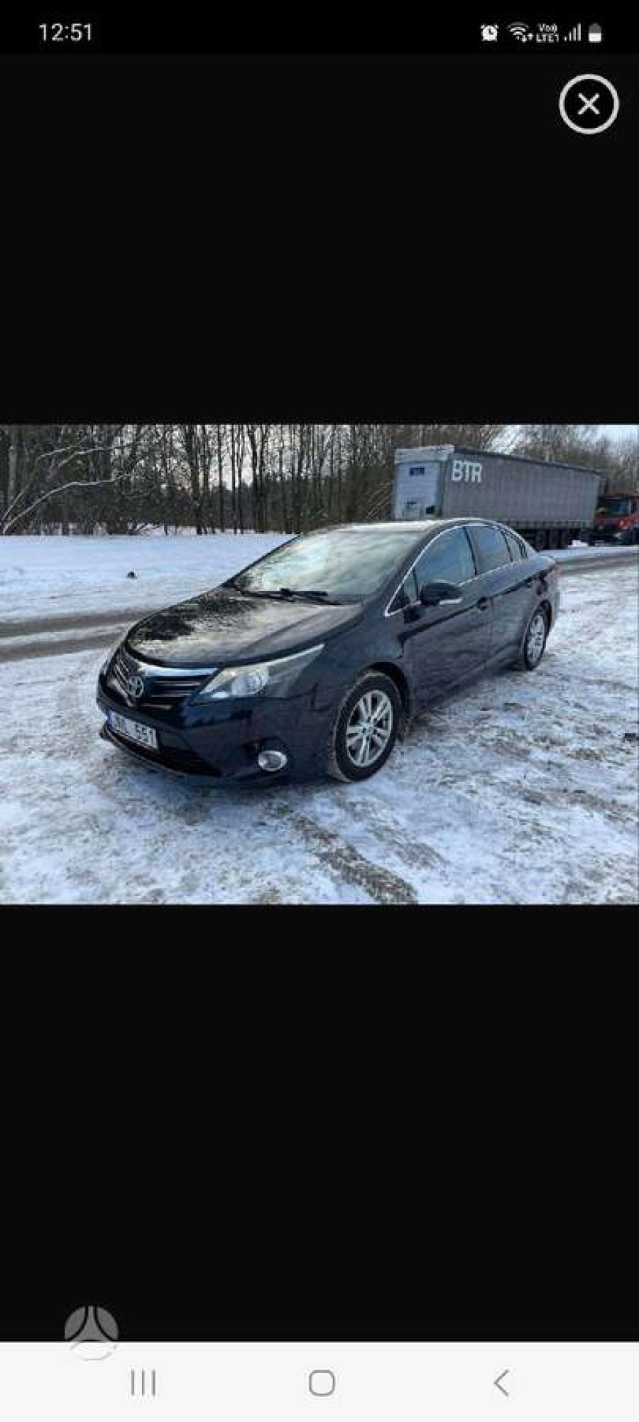 Melns Toyota Avensis 2012 Viļņa, ar dzinēja tilpumu 2.00 L un nobraukumu 255 tūkst. km par 4999 €, foto 1 vietnē AUTOMOTO.COM.LV