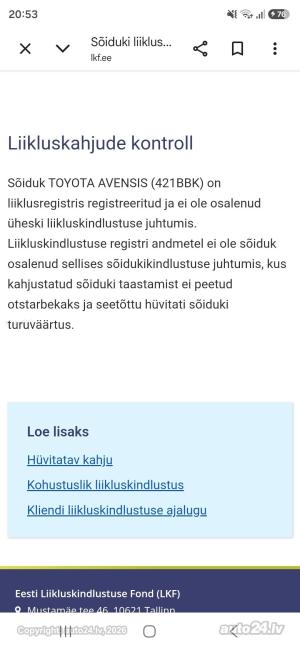 Black Toyota Avensis 2005 in Elva, with an engine capacity of 2.00 L and mileage of 462 thousand km for 1499 €, photo 30 on AUTOMOTO.COM.LV
