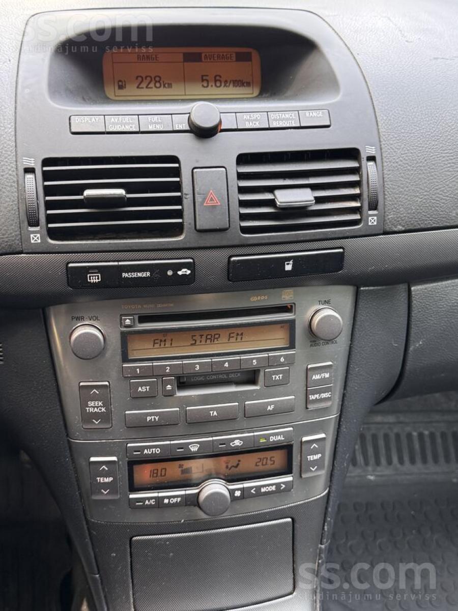 Melns Toyota Avensis 2005 Rīga, ar dzinēja tilpumu 2.00 L un nobraukumu 0 tūkst. km par 1550 €, foto 11 vietnē AUTOMOTO.COM.LV