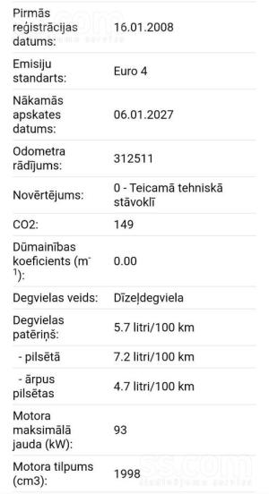 Melns Toyota Avensis 2008 Rīga, ar dzinēja tilpumu 2.00 L un nobraukumu 323 tūkst. km par 2600 €, foto 11 vietnē AUTOMOTO.COM.LV