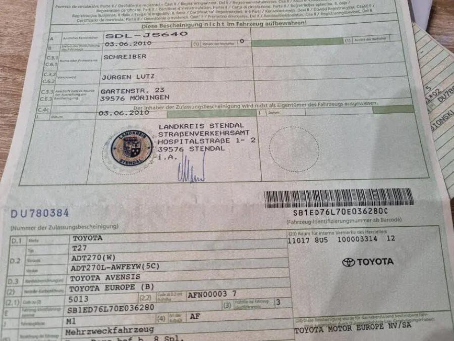 Синий Тойота Авенсис 2010 в Екабпилс, объемом двигателя 2.00 л и пробегом 285 тыс. км за 5750 €, фото 30 на AUTOMOTO.COM.LV